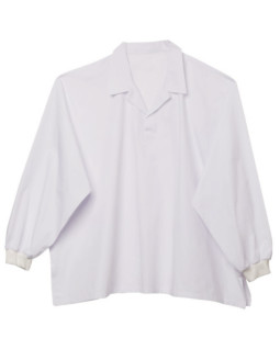 Quality Rib Knit Cuff Coat Polyester65% Cotton35% White Dust Work Clothes for sale