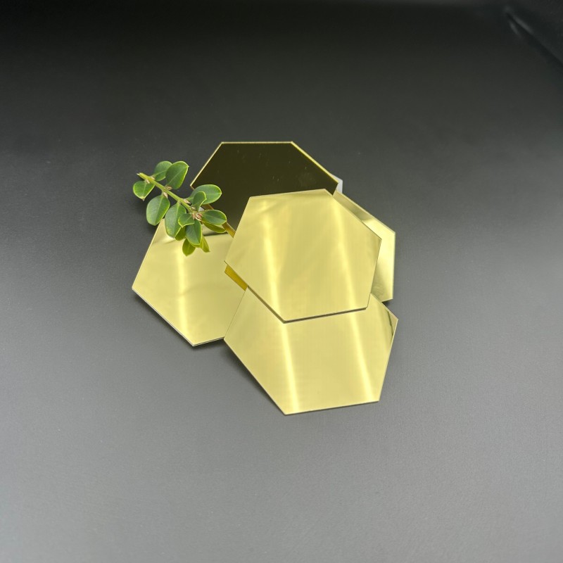 Quality Gold Mirror PMMA Acrylic Sheet 3mm Thickness Luxury Interior Decor Wall Panel Decorative for sale