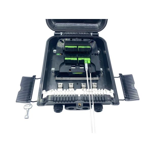 Quality IP65 Mid Span ABS Optical Distribution Box SC 16 Ports Flat Drop Cable Splice for sale