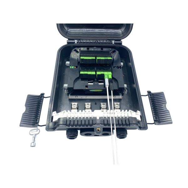 Quality IP65 Mid Span ABS Optical Distribution Box  SC 16 Ports Flat Drop Cable Splice Closure for sale