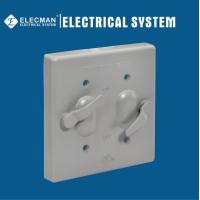 China Removable 2 Levers Weatherproof Box Covers Aluminum 2 Gang Outlet factory