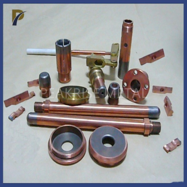 Quality Bright Copper Tungsten Parts Connector CuW Alloy Copper Tungsten Tube Tungsten Copper Electrodes Resistance Welding for sale