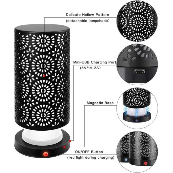 Quality Outdoor 2Pcs 72mm×H140mm Led Flickering Flame Lantern USB Rechargeable for sale