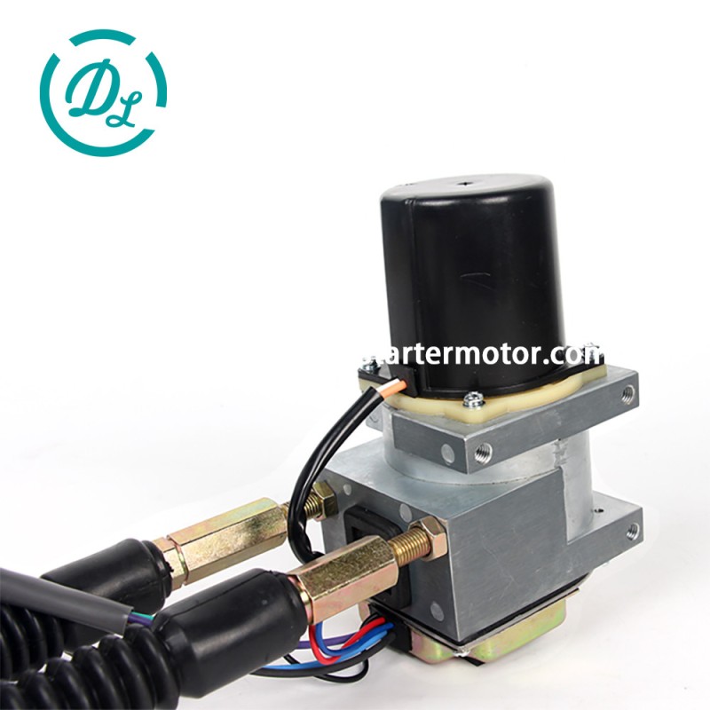 Side view of excavator throttle motor