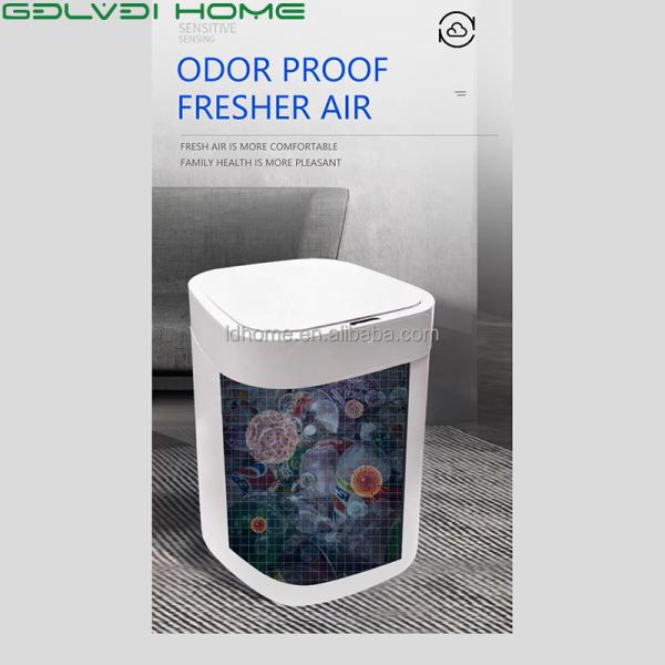 Quality Customized Touchless Automatic Trash Can Household Smart Sensor Dustbin White for sale