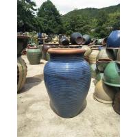 China 51cmx78cm Rustic Garden Plant Pots , Blue Large Rustic Garden Pots factory