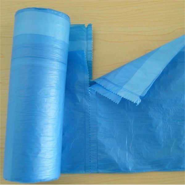 Quality 8 Gallon Beige Drawstring Kitchen Trash Bags Plastic White Clear Surface for sale