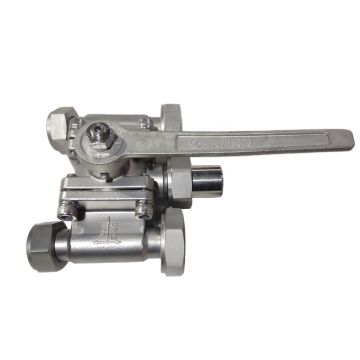 Quality OEM DN25 Cryogenic Three Way Ball Valve Stainless Steel With Burst Disk for sale