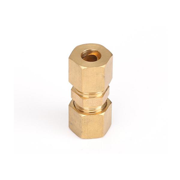 Quality Compression Tube Pipe Fitting Brass Straight Coupling OD Connector for sale