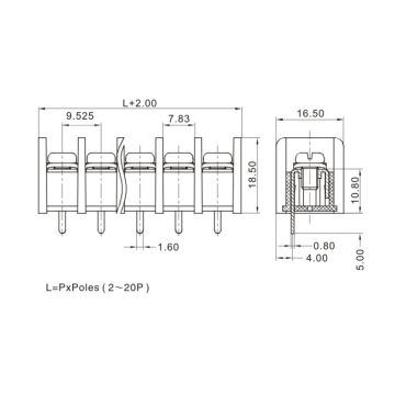 Quality UL verified Barrier Terminal Block Connector Security instrument wire connecting for sale