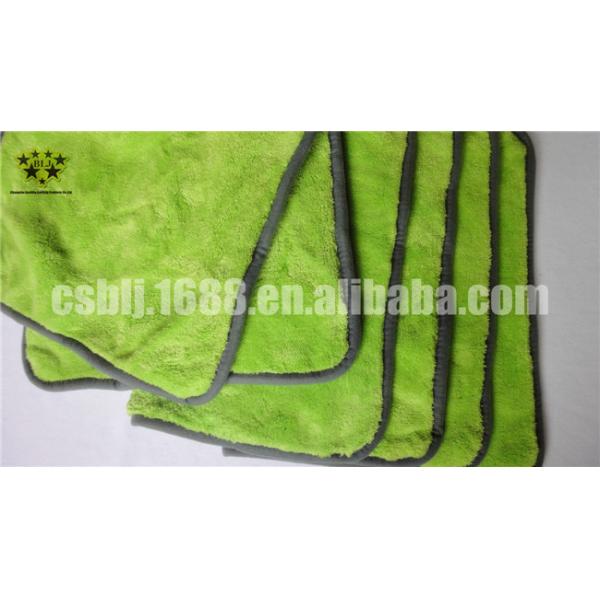 Quality Green Plush Buffering Towel / High Absorbtion Microfiber Dusting Cloth For for sale