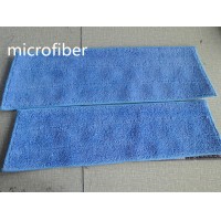 Quality Microfiber Blue 13*41/47cm Weft 480gsm Twisted Trapezoid Absorbent Wet Mop Pads for sale
