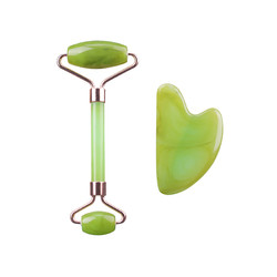 Quality Anti Aging Face Jade Roller Set Rose Quartz Massage Roller for sale