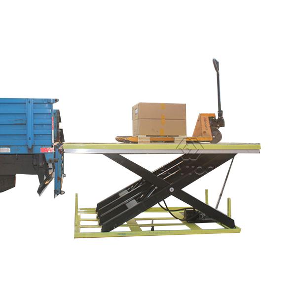 Quality 1000 Lb Mobile Scissor Lift Table With Large Platform Ladder Dock Container Loading for sale