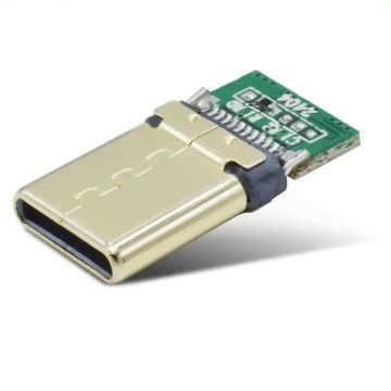 Quality TYpe C 16Pin Golden Plated USB C Male Connector Solder Wired With Data+Charging for sale