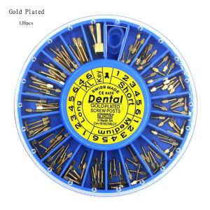Quality Titanium Orthodontic Accessory Golden Metal Screw Post Dental 120pcs/Box for sale