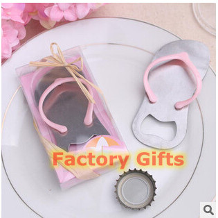 Quality Custom Beach Wedding Party Favors Pink Rubber Slipper Shape Bottle Opener for sale