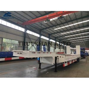 Quality OEM 3 Axle Low Bed Trailer , Lowbed Trailer Truck Transport Heavy Machinery for sale