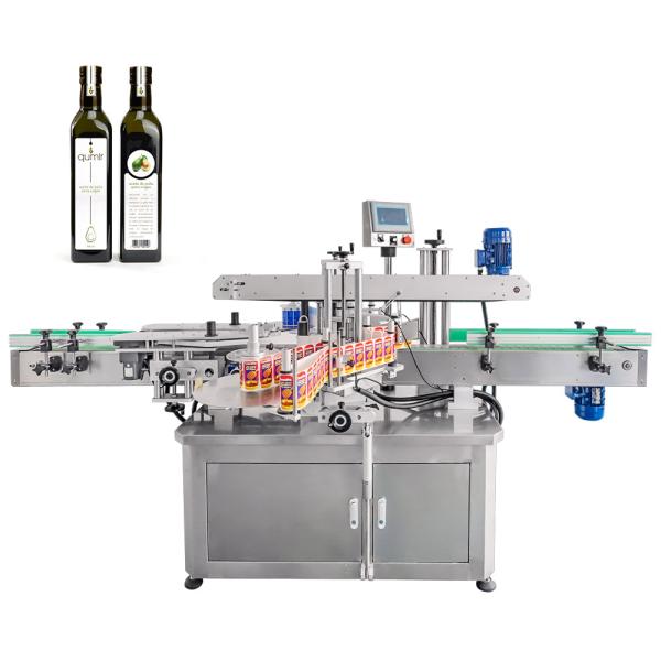 Quality Automatic Double Side Flat Label Machine Square Can Bucket Hexagon Jar Bottle for sale