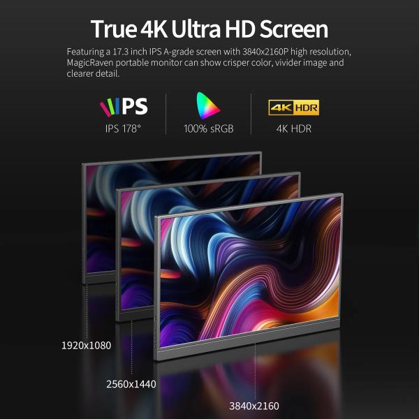 Quality UHD IPS 4K Usb C Tablet External Display Portable Monitor Screen 17.3 Inch for sale