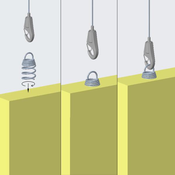 Quality Adjustable Wire Hanger Suspension Kit Ceiling Spiral Anchors Cable Gripper for sale