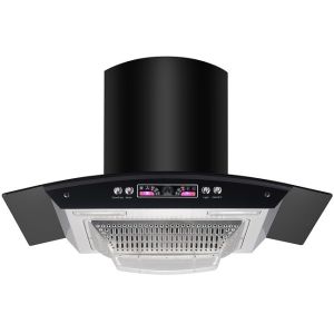 Quality Electric Arc Glass Chimney Hood Stainless Steel Housing App Controlled Kitchen for sale