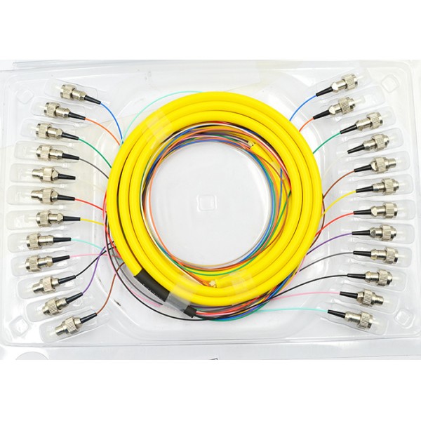 Quality Yellow 12 Core Single Mode Fiber Optic Cable Customized Length -40 - 75℃ for sale