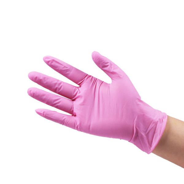 Quality Eco Friendly Disposable Pink PVC Nitrile Safety Gloves Sustainable for sale
