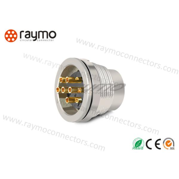 Quality Front Fixed Mounted Plug Threaded Electrical Connector, Metal Circular Connector for sale