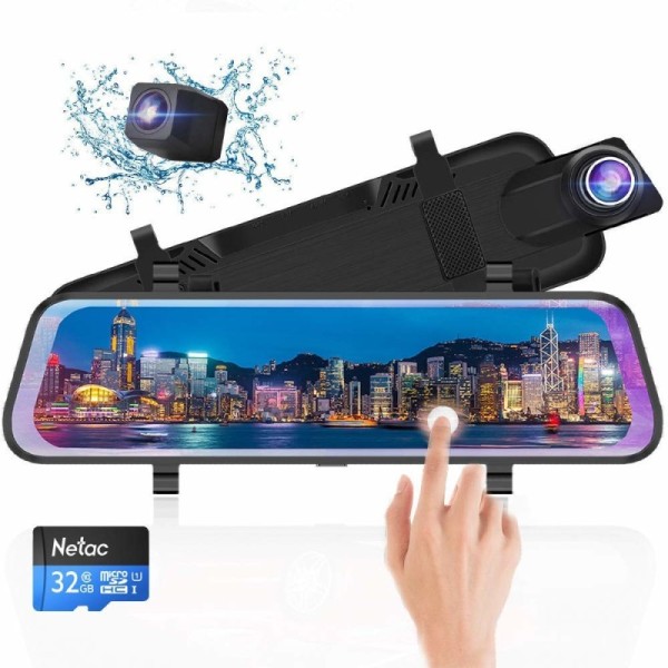 Quality 10inch 1080P Dash Cam Front And Back 170 Degree wide View Angle for sale