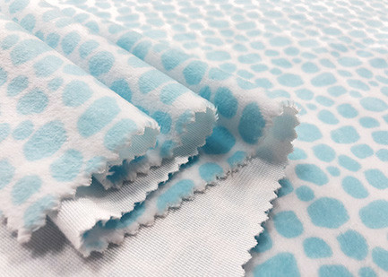 Quality 210GSM 100% Polyester Velvet Fabric Fleece Material Blue Leopard Print for sale