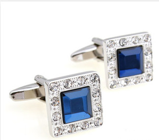 Quality New promotional printed logo crystal zinc alloy cufflinks business corperate gifts for sale