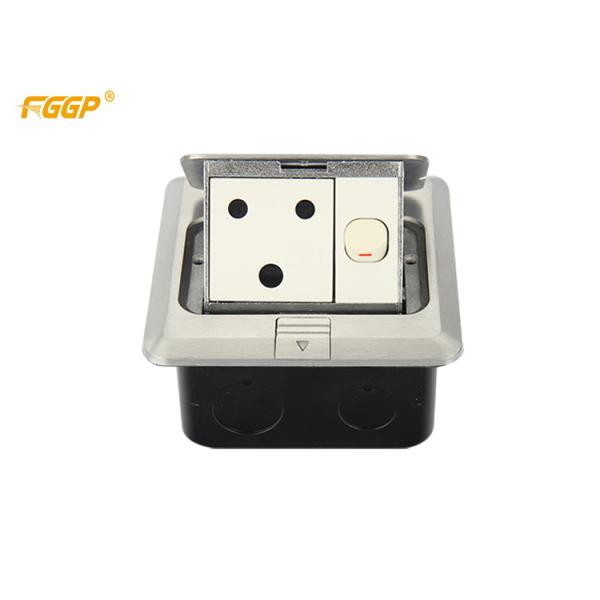 Quality 16A 250V Standard Silver Top Cover Switched Floor Socket Box For Living Room for sale