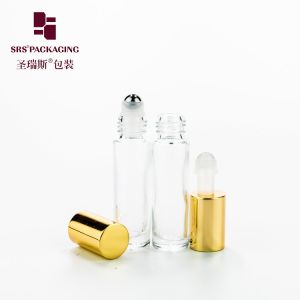 Quality thick wall classic transparent glass perfume roll on bottle 10 ml for sale