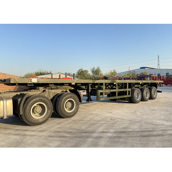 Quality Flatbed Semi-trailer For 20ft/40ft Container Transportation for sale