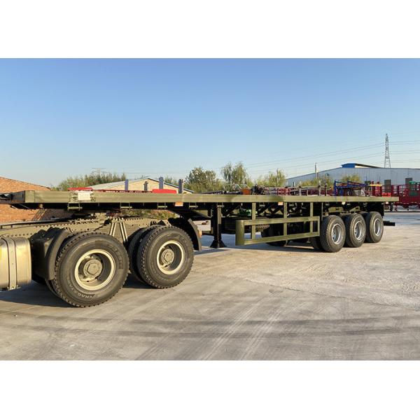 Quality Long Distance Hauling Tri-Axle Container Flatbed Semi-Trailers with 50T Load for sale