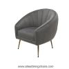 china Velvet Fabric Upholstered Tufted Metal Frame Armchair