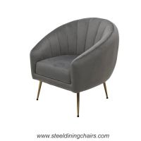 Quality Velvet Fabric Upholstered Tufted Metal Frame Armchair for sale