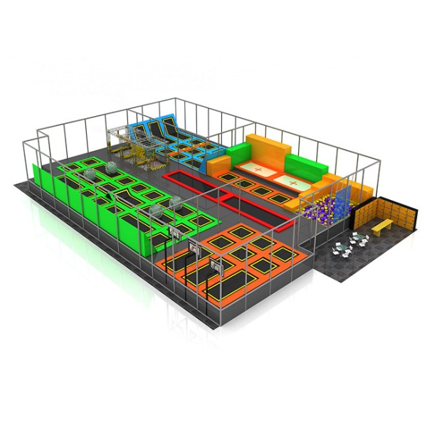 Quality Dodge Ball Rectangular Trampoline With Enclosure 1000mm Height for sale