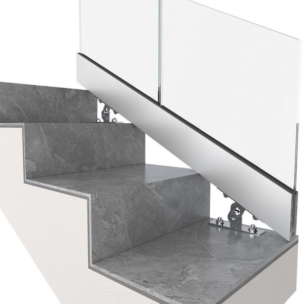 Quality Powder Coated / Polished Aluminium Glass Balustrade With Laminated / Single for sale