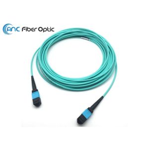 Quality MPO To MPO Fiber Optic Cable Assemblies 12 Fiber OM3 50/125 Round Cable for sale