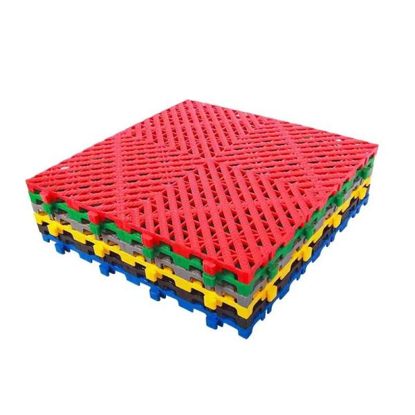 Quality Dirt Resistant Function Black Plastic Interlock Flooring Tiles for Car Wash for sale