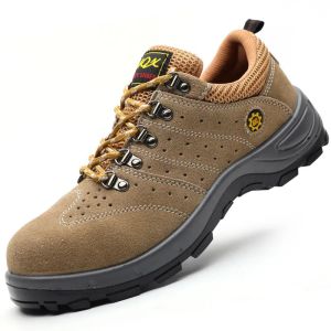 Quality PU Suede Leather Working Shoes Unisex Metal Toe Safety Shoes For Autumn for sale