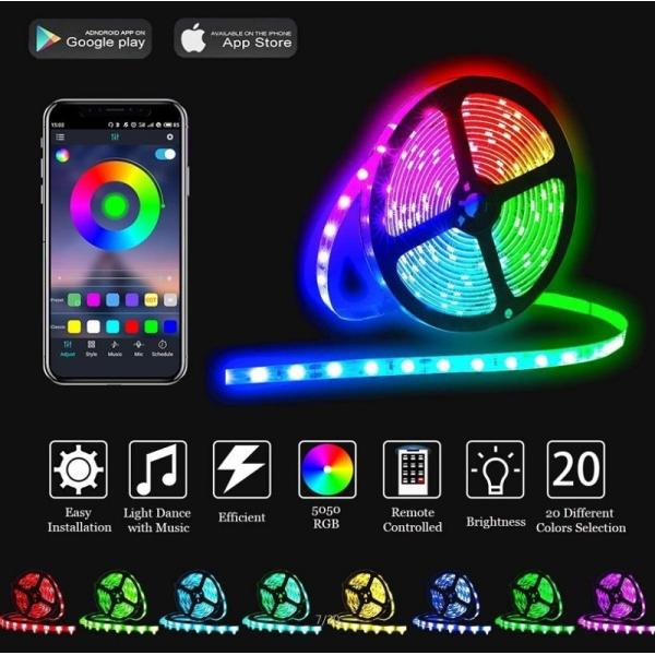 Quality Flexible LED Strip Lights Smart Remote Control RGB Light for Energy and Mood for sale