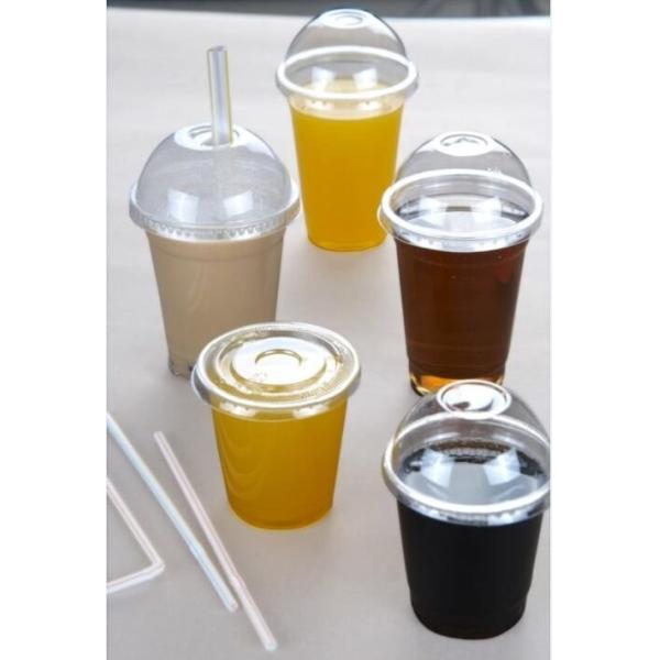 Quality 24oz Pet Beverage Disposable Drinking Cup Plastic Cups With Lids Recyclable for sale