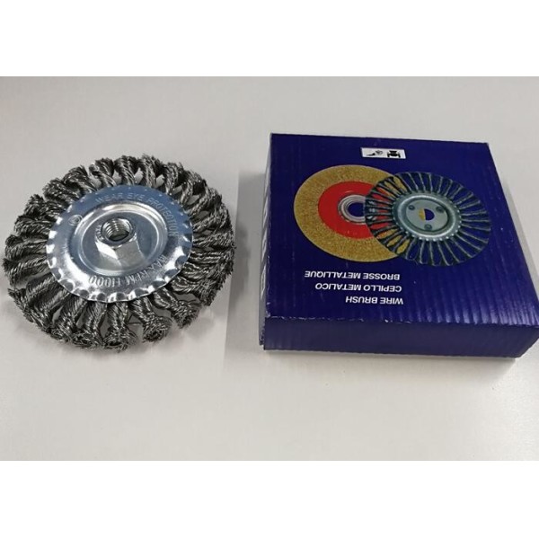 Quality Long Lasting 5 Inch Knotted Wire Wheel Brush for Weld Spatter Removal for sale