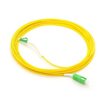 Quality 9/125um Fiber Optical Patch Cord LC/APC To SC/APC 45 Degree Angle Boot OS2 for sale