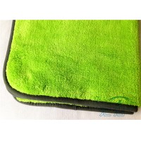 Quality Green Plush Buffering Towel / High Absorbtion Microfiber Dusting Cloth For for sale