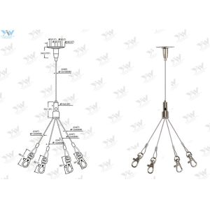 Quality Gripper Steel Wire Light Hanging Kit , 1 Cable Accepts 4 Cable Hanging Kit for sale
