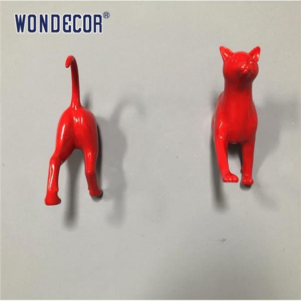 Quality Geometric Cat Stainless Steel Modern Sculpture Passing Through Wall for sale